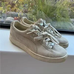Puma | Shoes | Puma Whisper White Basket Jewels Sneakers | Poshmark